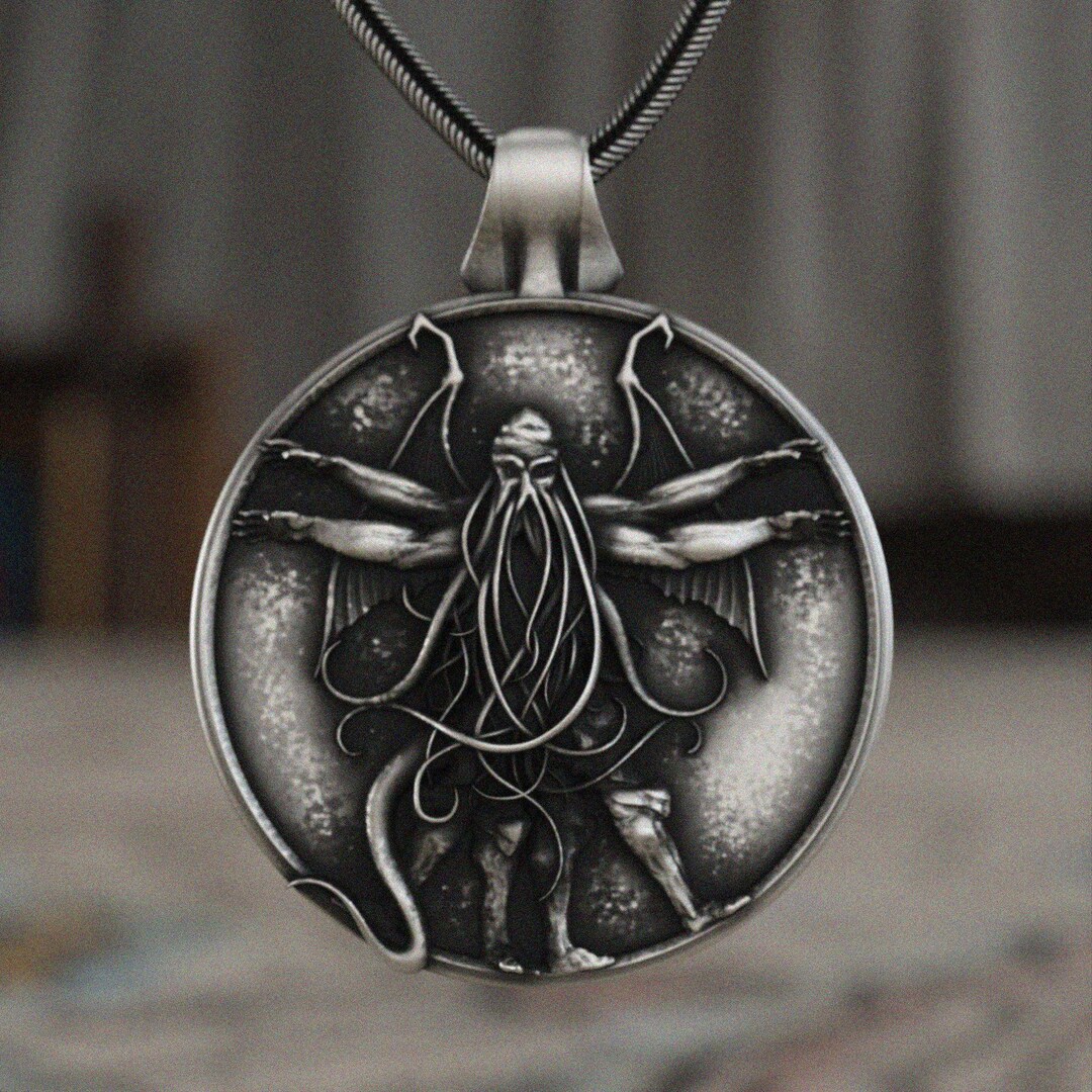 Elder God Inspired Necklace Handmade Cthulhu Pendant in Sterling Silver ...