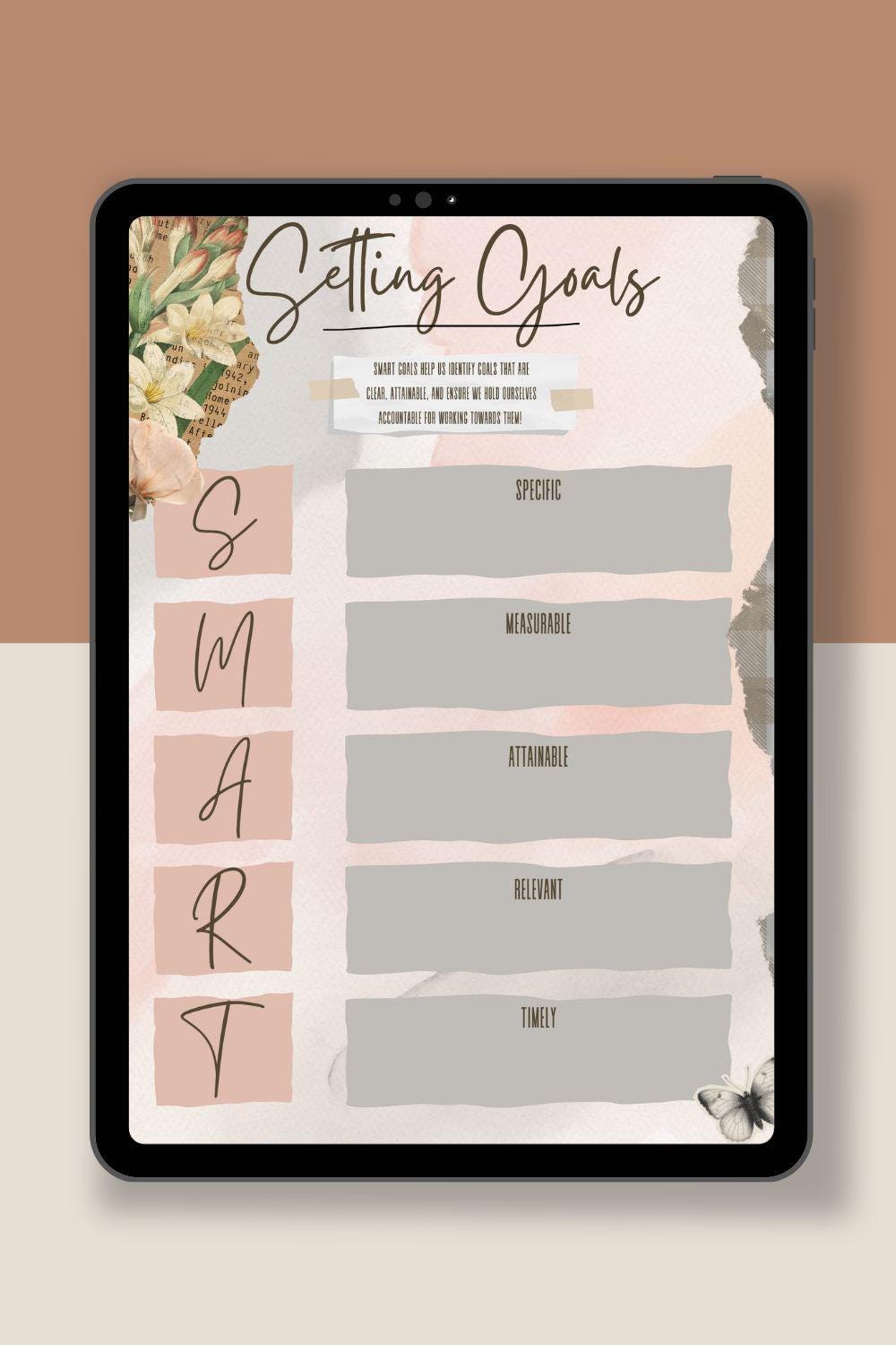 Digital Goal Setting Mental Health Worksheets for Moms Improving ...