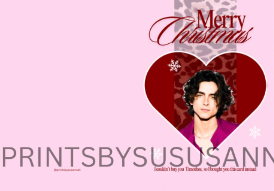 Timothee Chalamet Christmas Card, Fun Christmas Card - Etsy