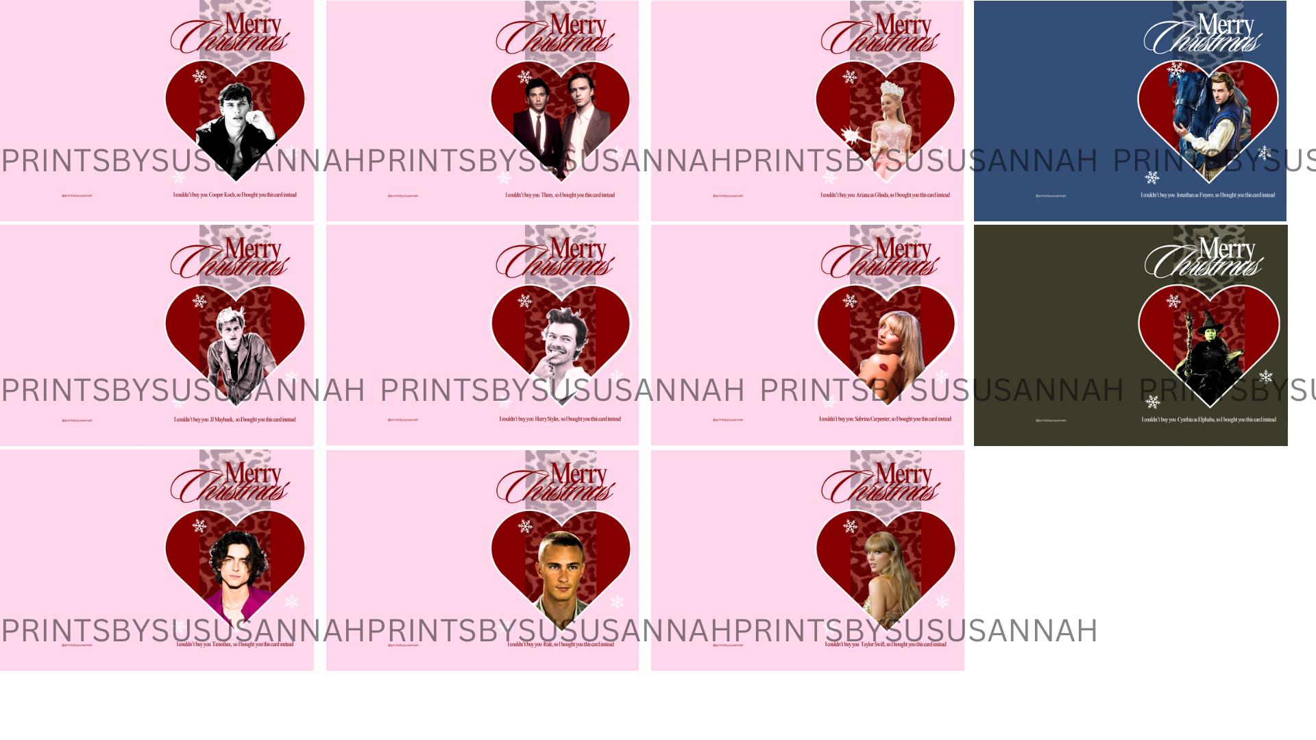 Sabrina Carpenter Christmas Card, Cute, Heart 2024 - Etsy