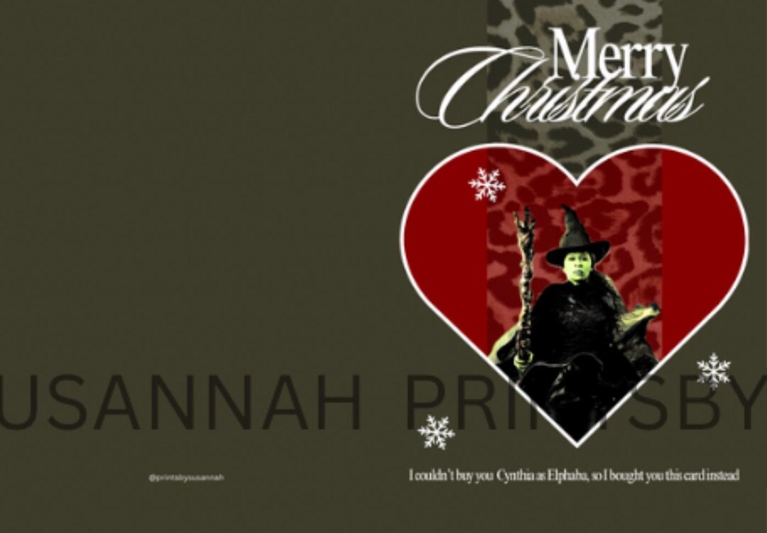 Cynthia as Elphaba, Wicked Fan Christmas Card DIGITAL - Etsy