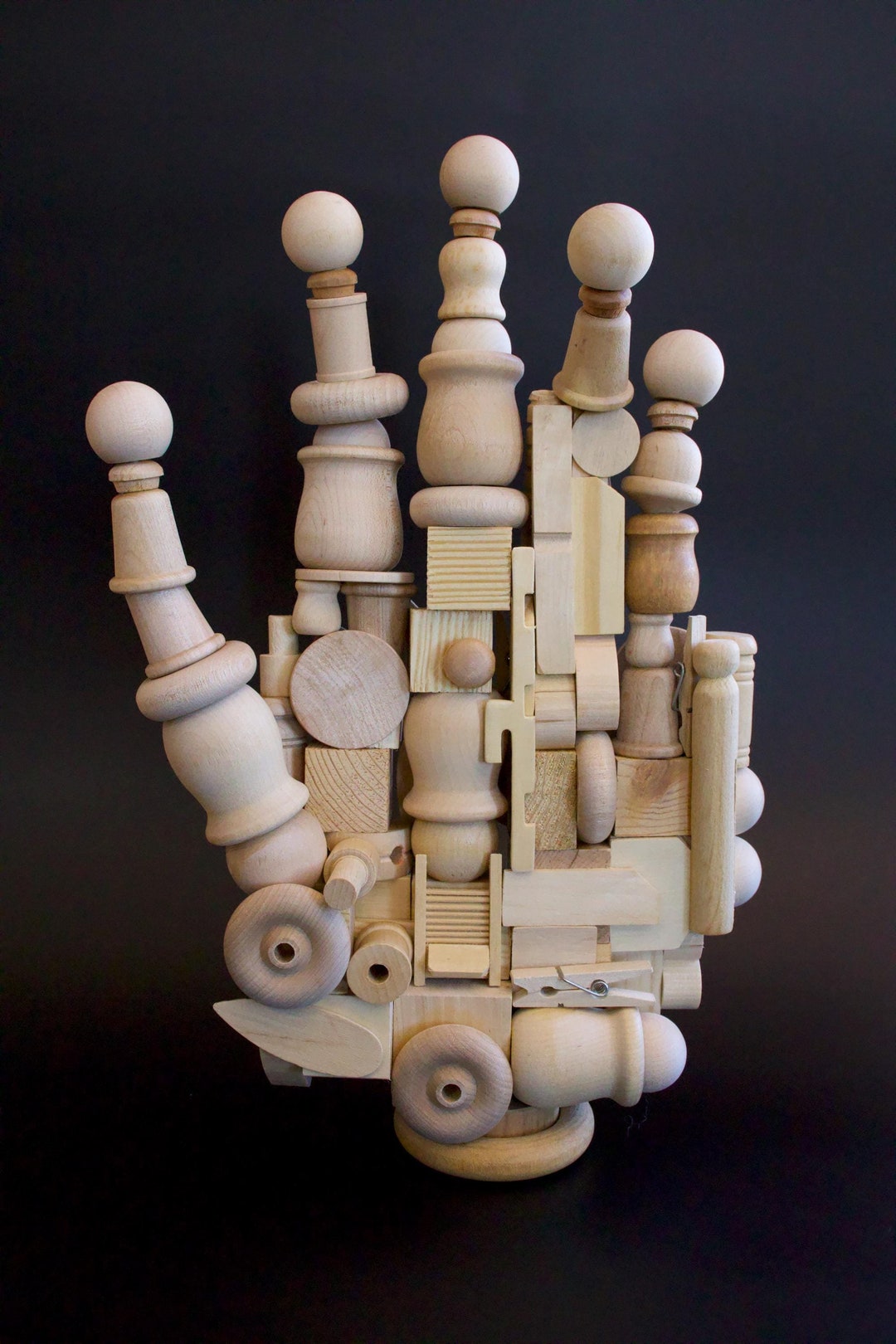 Surrealistic Wooden Hand Sculpture - Etsy