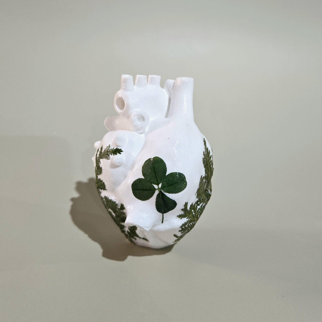 Human Heart Sculpture With Pressed Flowers - Etsy