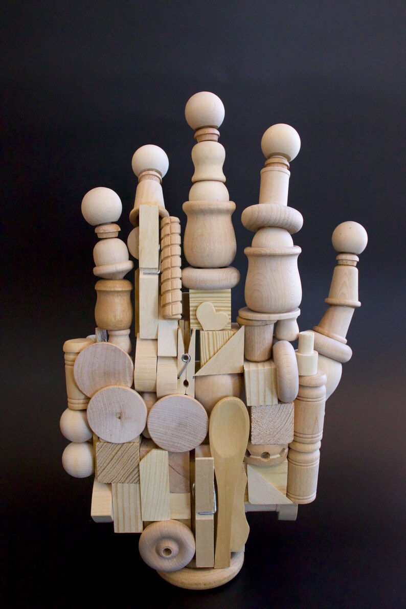 Surrealistic Wooden Hand Sculpture - Etsy