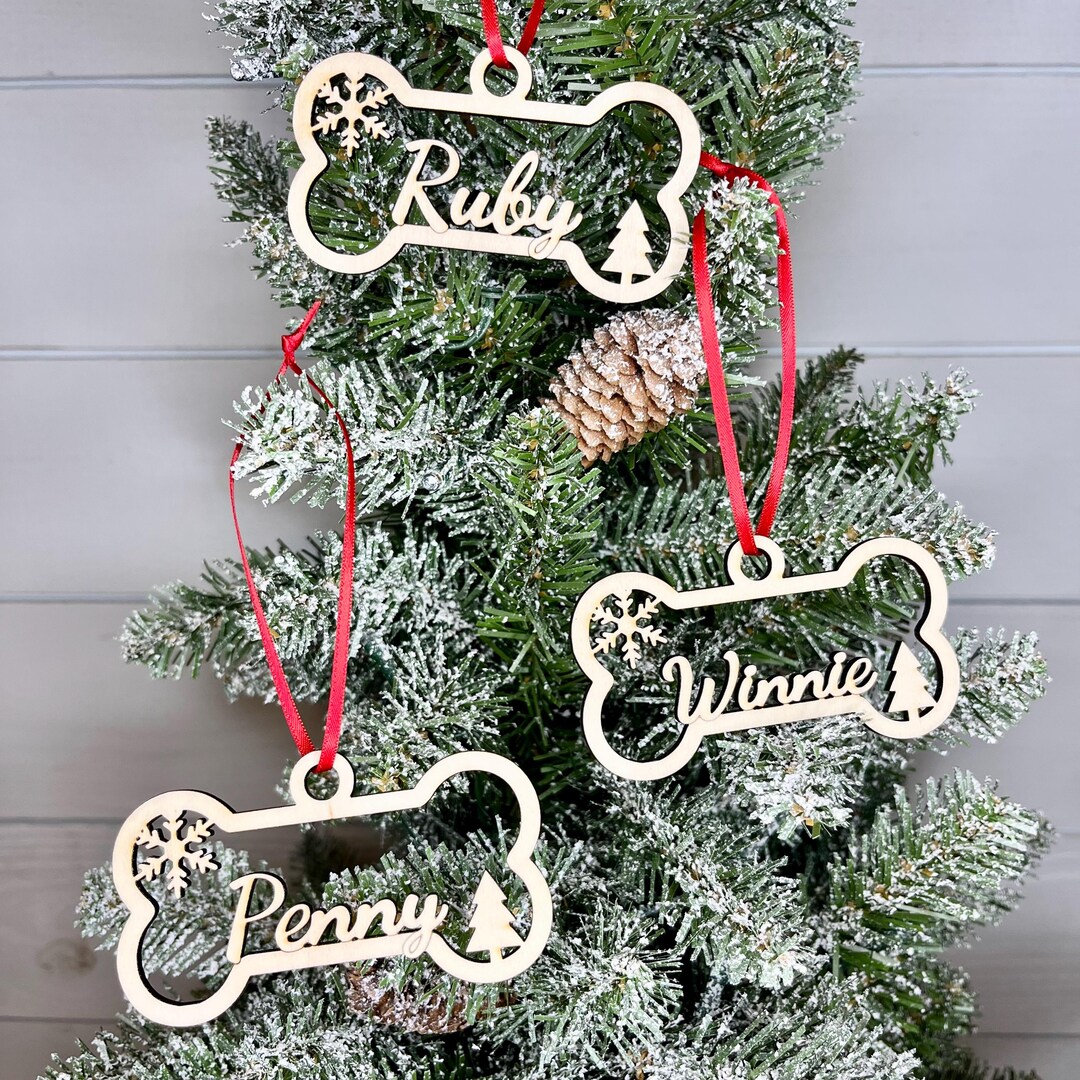 Personalized Dog Bone Ornaments Dog Christmas Ornament Custom Dog Bone ...