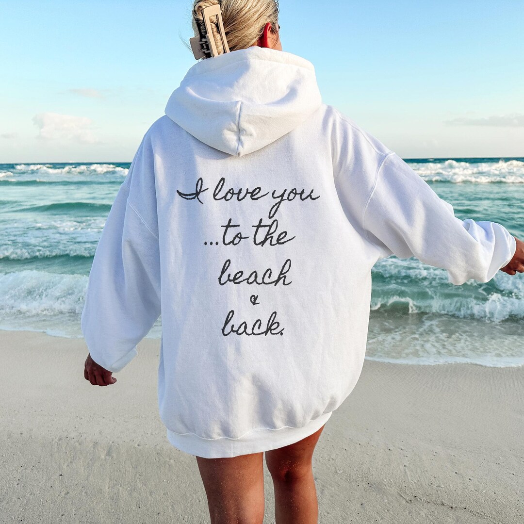 I Love You to the Beach and Back Hoodie in Black, Beam Bum Coconut Girl ...