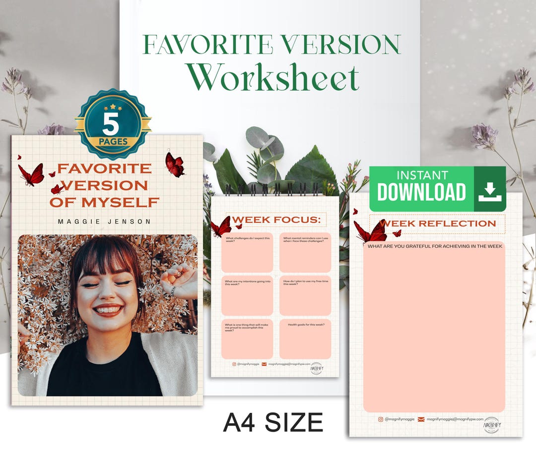 Favourite Version of Myself Worksheet: Personal Growth and Development ...