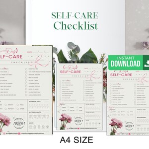 Daily Self Care Checklist, Printable Checklist, Routine & Habit Tracker ...