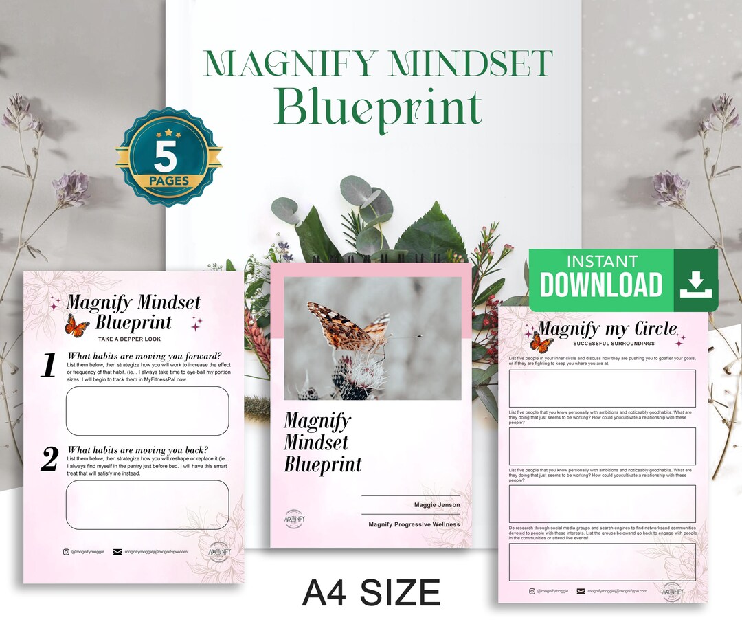 Magnify Mindset Blueprint Worksheet | Transform Your Mindset | Self ...