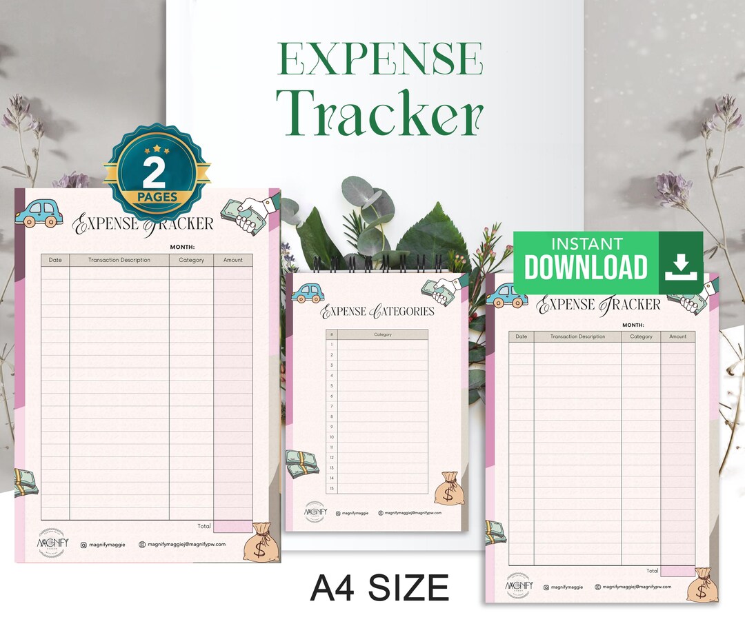 Daily Expenses Tracker Printable, Budget Planner Spending Tracker ...