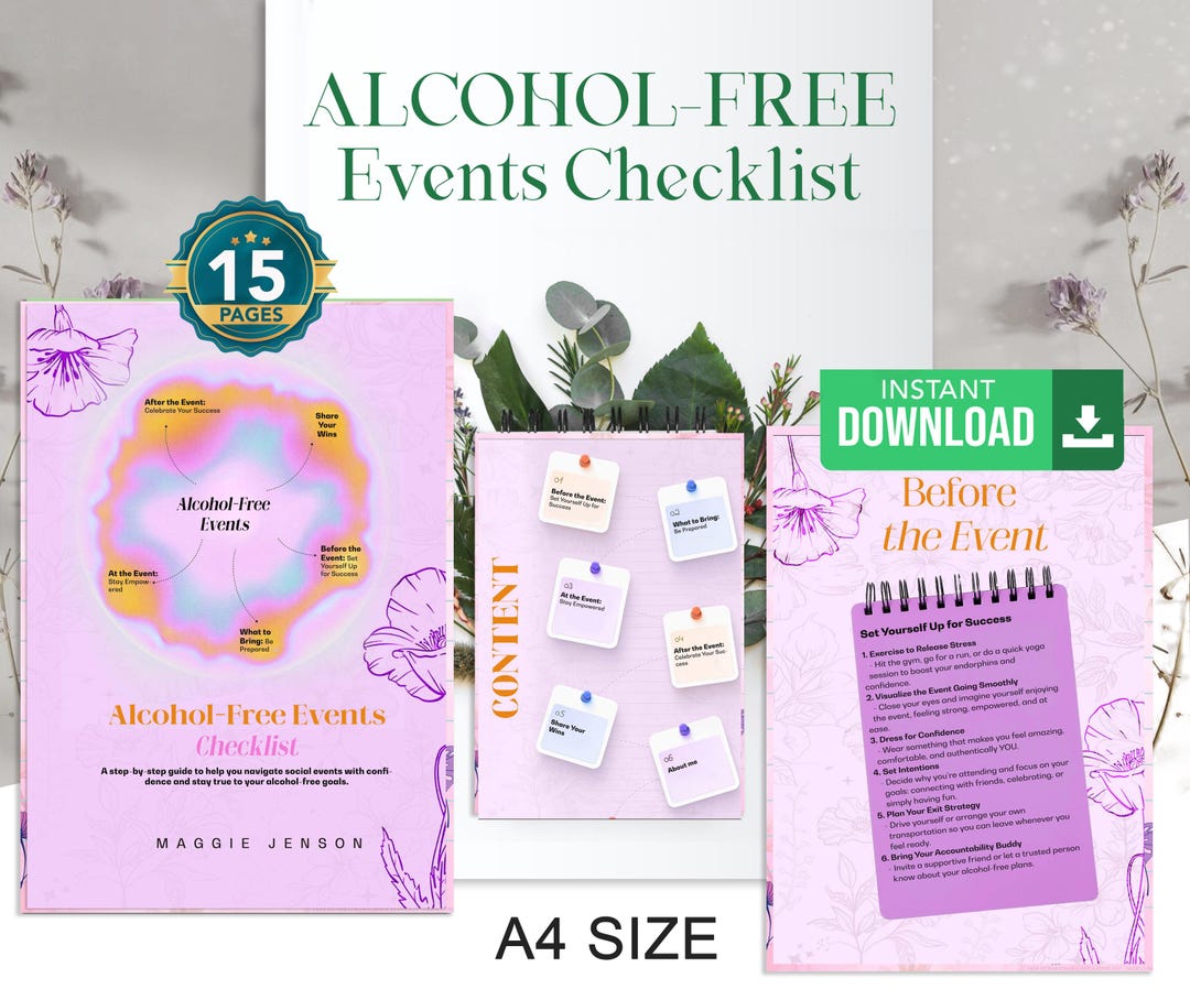 Alcohol-free Event Checklist, Printable Checklist, Wedding Planning ...