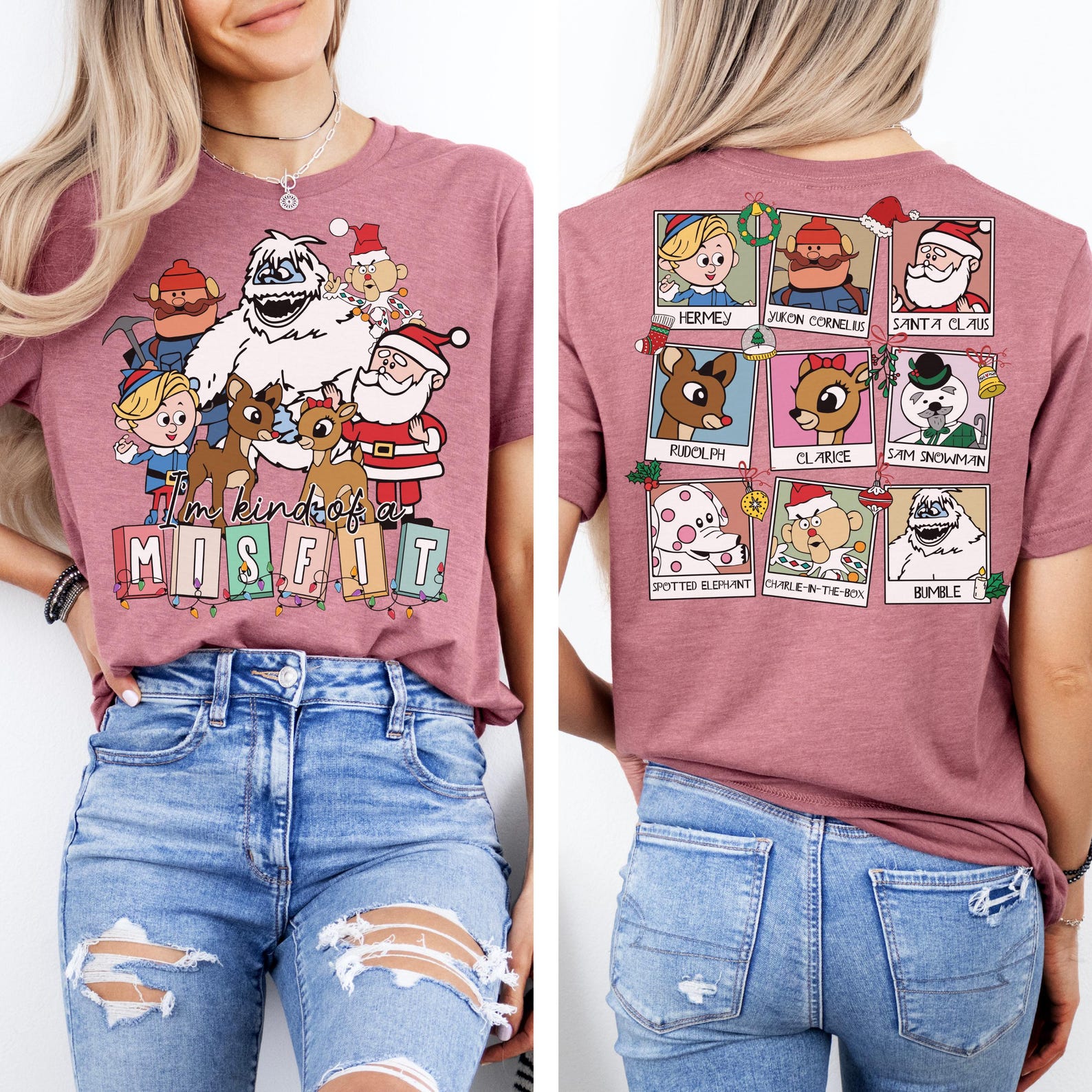 I'm Kind of a Misfit T-shirt, Misfit Toys Movie Shirt, Two Sided Xmas ...