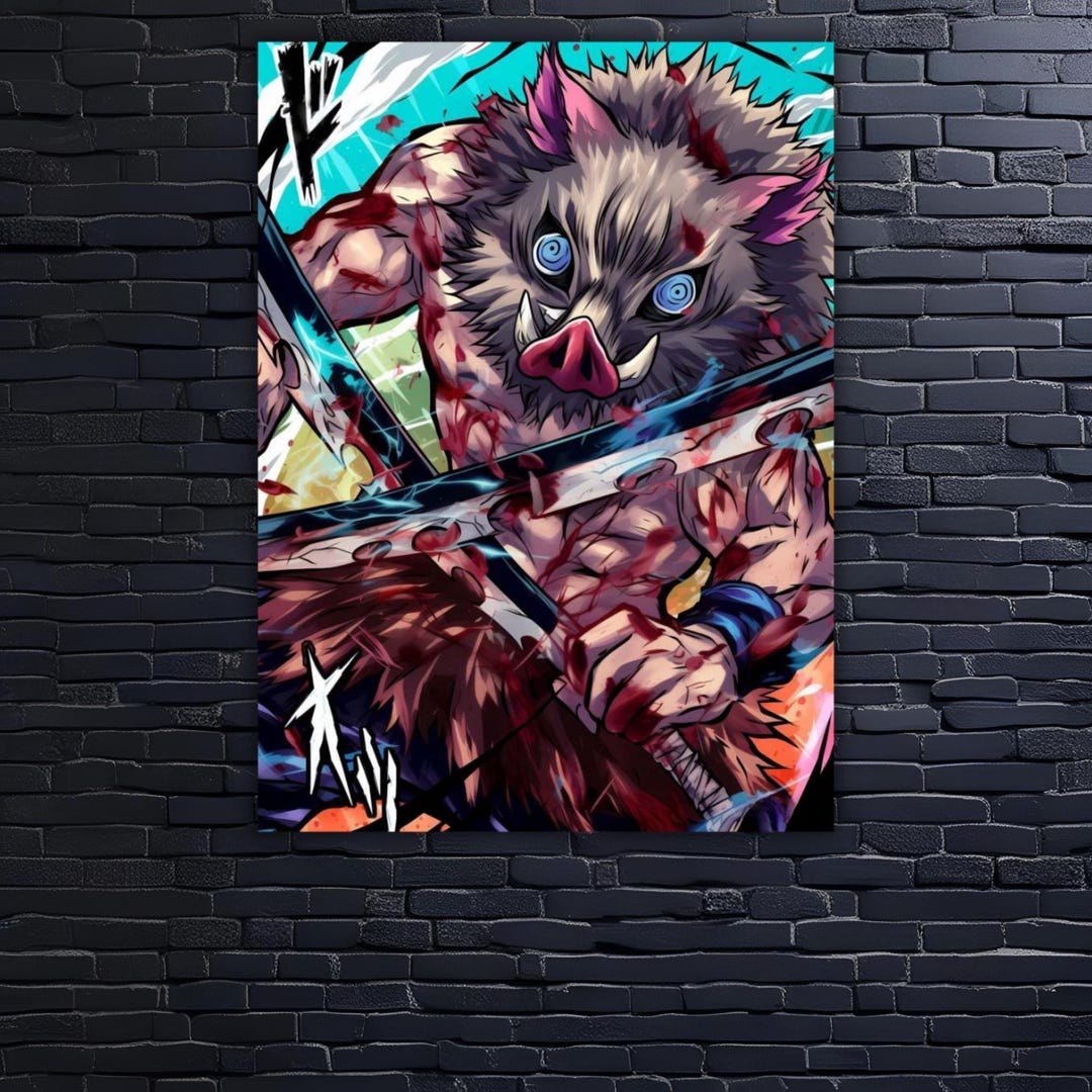 Inosuke Hashibira Roar of the Wild Metal Wall Art – Custom Size ...