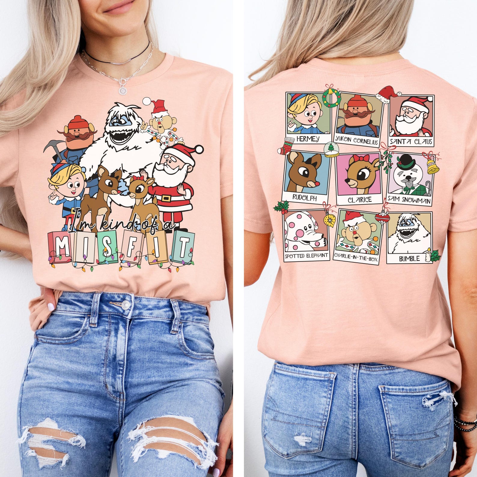 I'm Kind of a Misfit T-shirt, Misfit Toys Movie Shirt, Two Sided Xmas ...