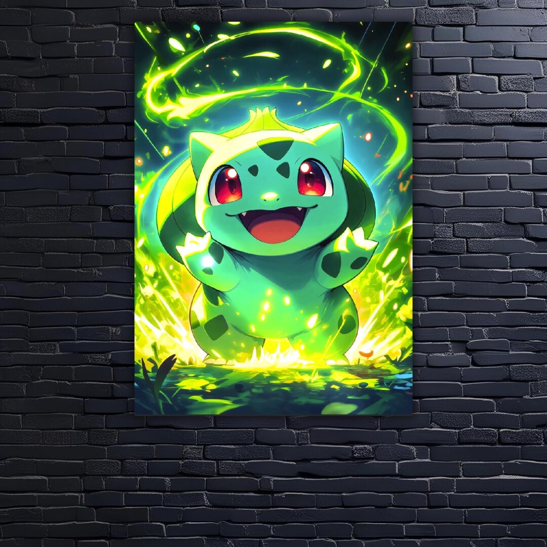 Bulbasaur Metal Wall Art – Pokémon UV Printed Steel Decor | Seed of ...