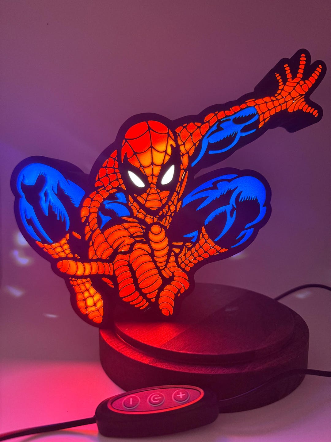 Spider Man LED Lamp Light Box Decor for Gaming Room, Stream Setup 3d ...