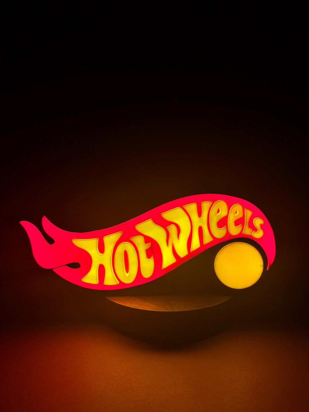 Hot Wheels Themed LED Lamp Light Box Neon Sign 3D Printed Decor ...