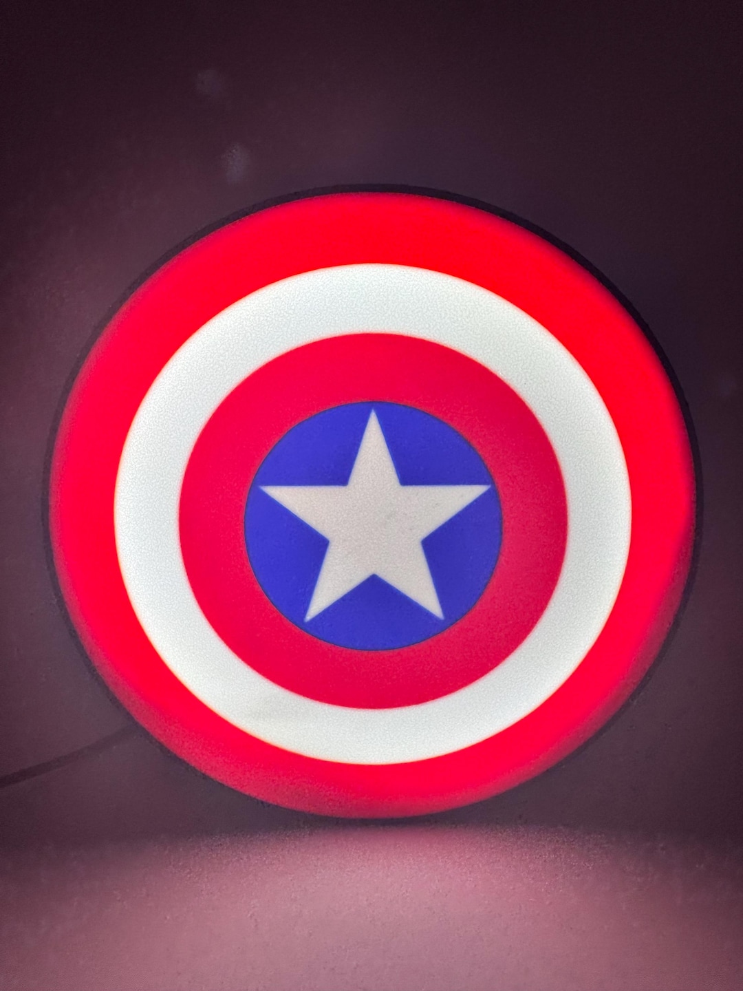 Captain America Shield LED Light – USB Powered Wall Decor for Gamers ...