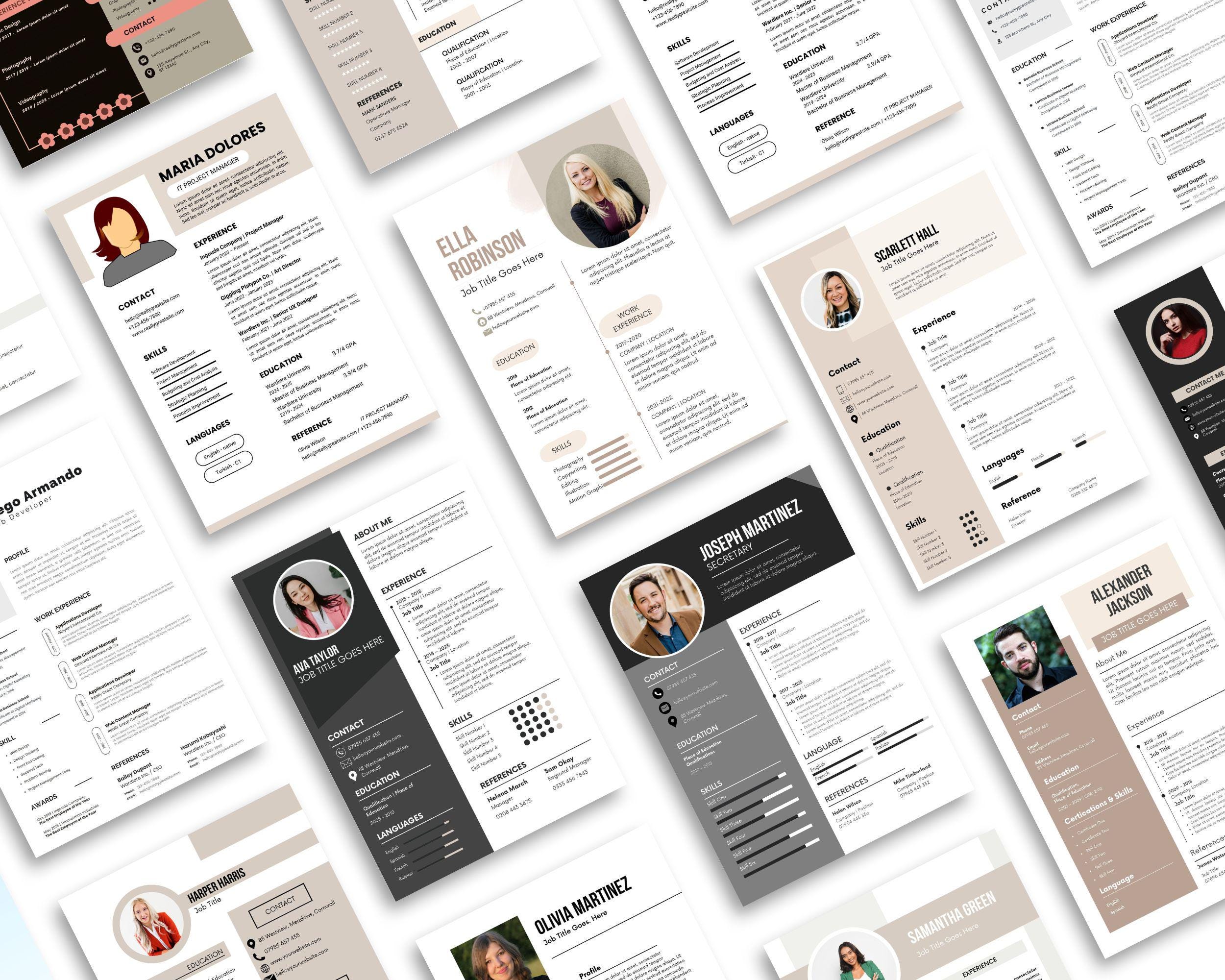 25 Editable Canva Resume Templates With PLR | Modern Designs for Career ...