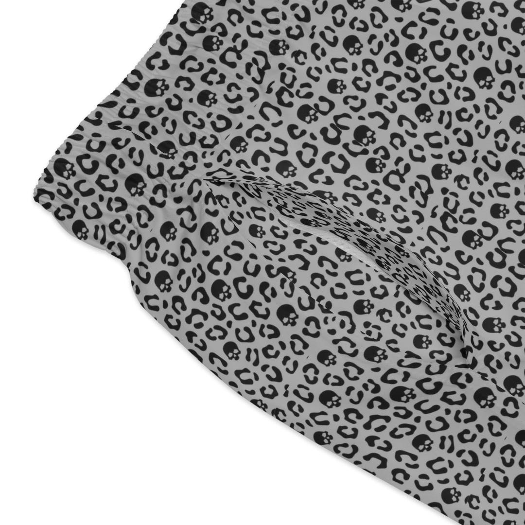 Skull Cheetah Print Swim Trunks, Beach Board Shorts, Men's Swimsuit ...
