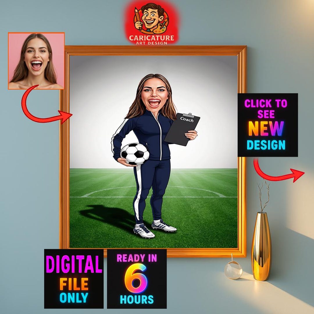 Personalized Football Coach Caricature From Photo, Gifts for Football ...