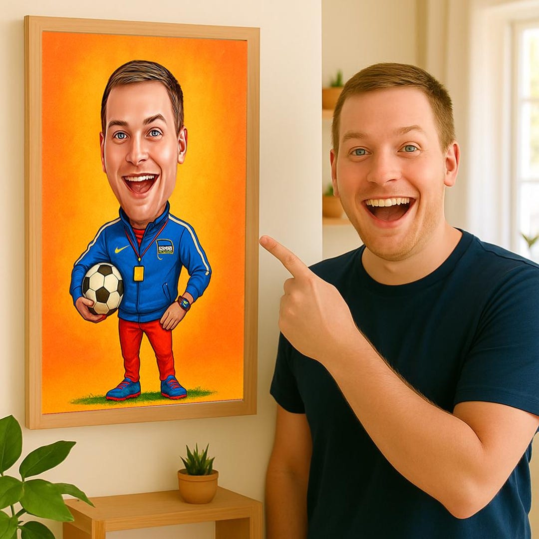 Custom Coach Cartoon Portrait, Custom Coach Caricature Drawing From ...