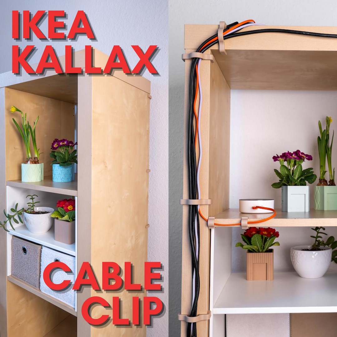 Ikea Kallax 1.6/3.7/5.2 Cm | 0.63/1.5/2.1 in Cable Clips - Easily ...