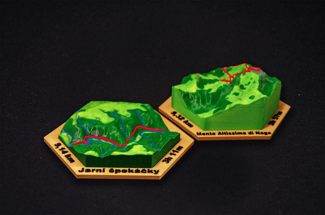 3D Map - Memory Hex (2 Pieces) - Etsy