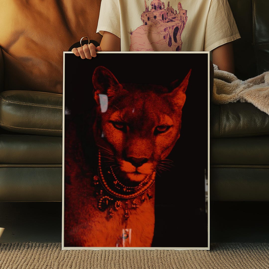 Luxury Cougar Wall Art, Hypebeast Big Cat Poster, Fashion Dark ...