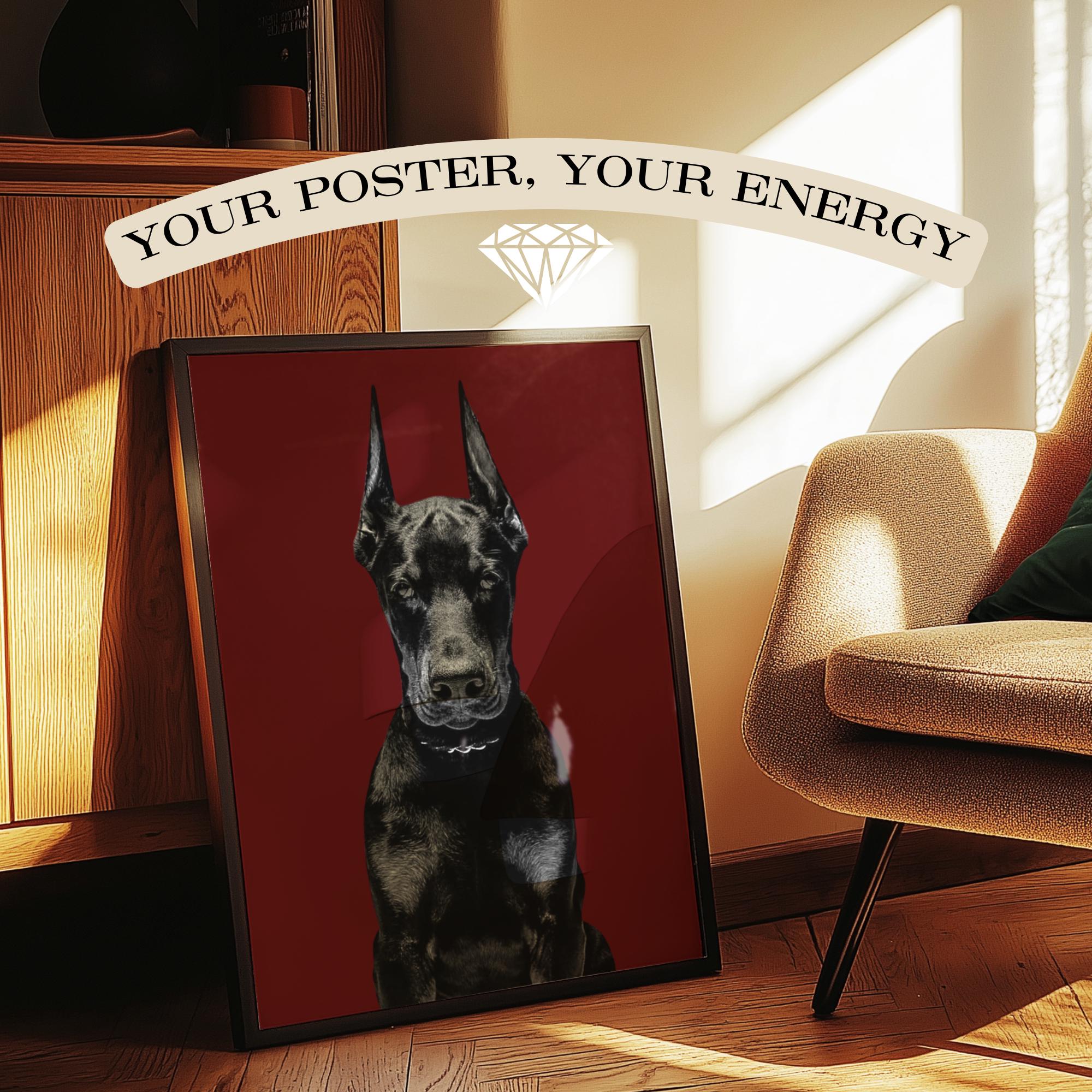 Doberman Dog Poster, Dark Fashion Wall Art (digital) - Etsy