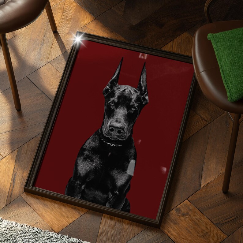 Doberman Dog Poster, Dark Fashion Wall Art (digital) - Etsy
