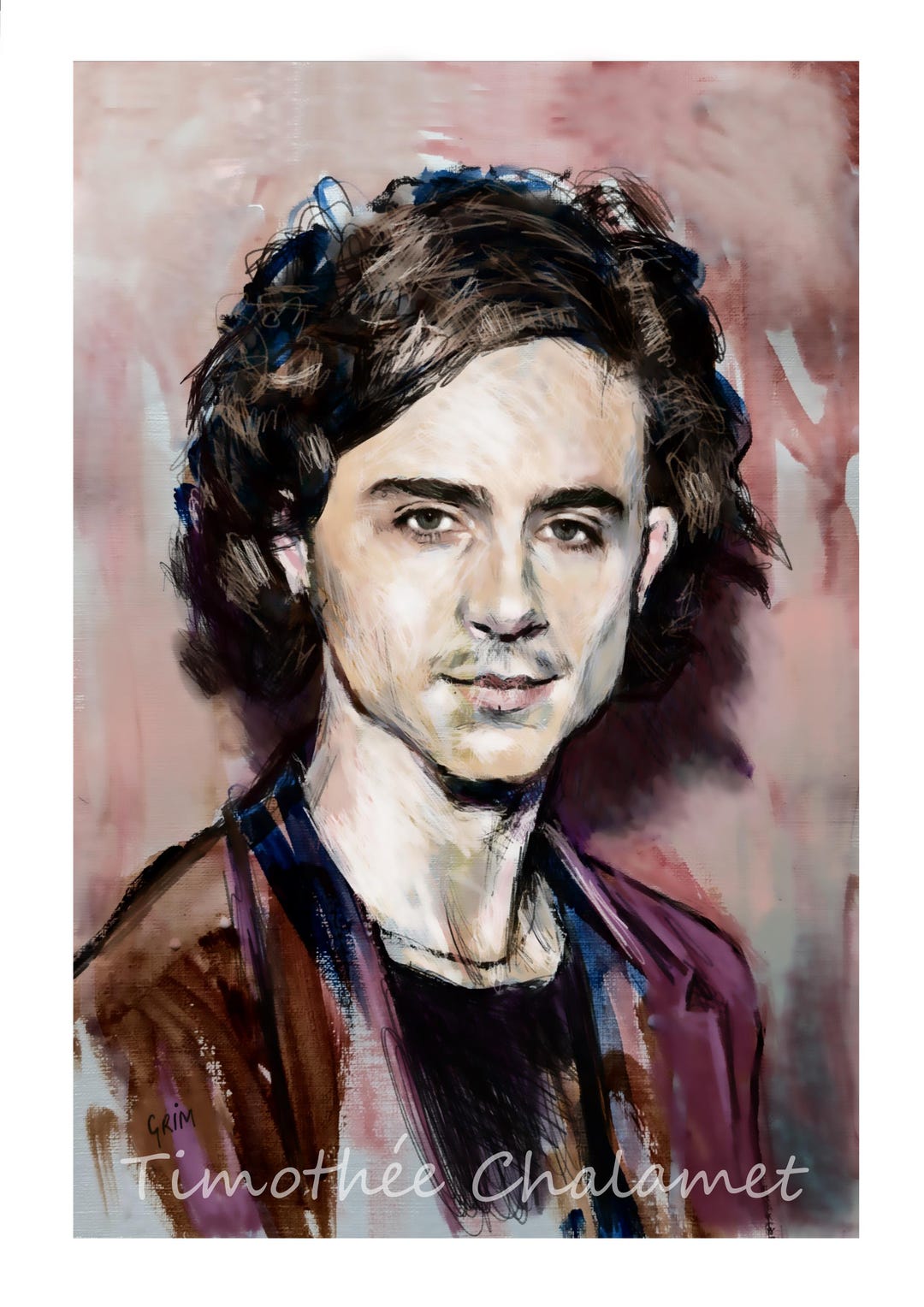 Timothee Chalamet Portrait Digital Painting Download - Etsy