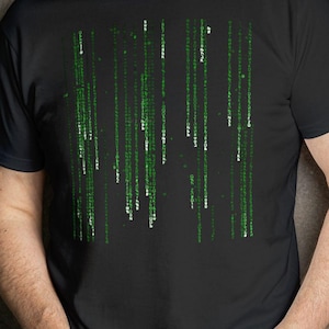 Matrix Screen Saver Black T Shirt - Etsy