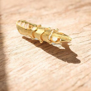 Gothic Punk Skull Knuckle Ring – Adjustable Gold Alloy Midi Finger Ring ...