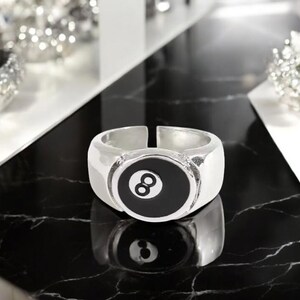 Black 8-ball Pool Ring – Retro Billiard Jewelry for Men, Gifts for Him ...