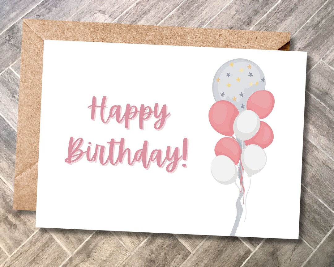 Happy Birthday Digital Download With Balloons and Scripture - Etsy