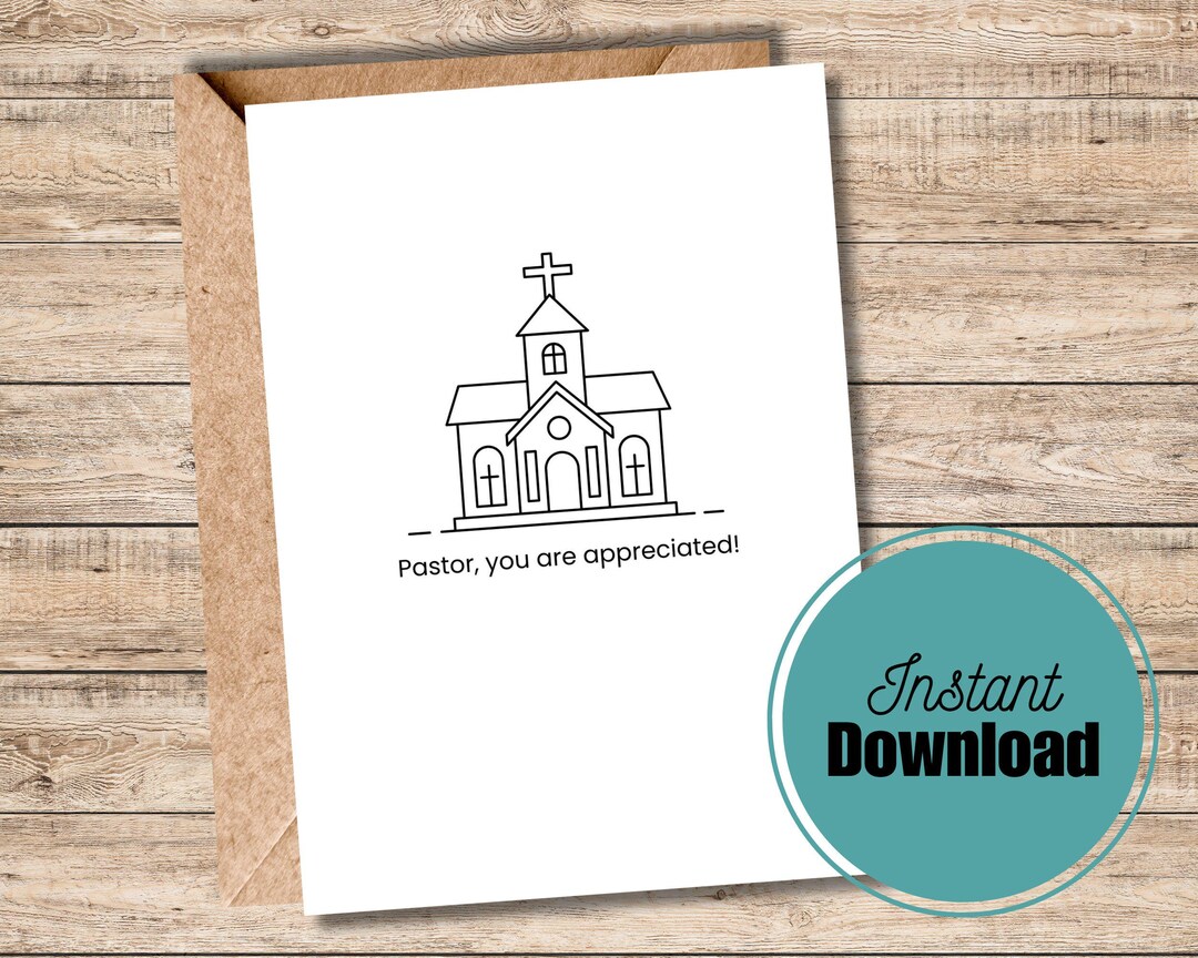 Pastor Appreciation Instant Download Card - Etsy