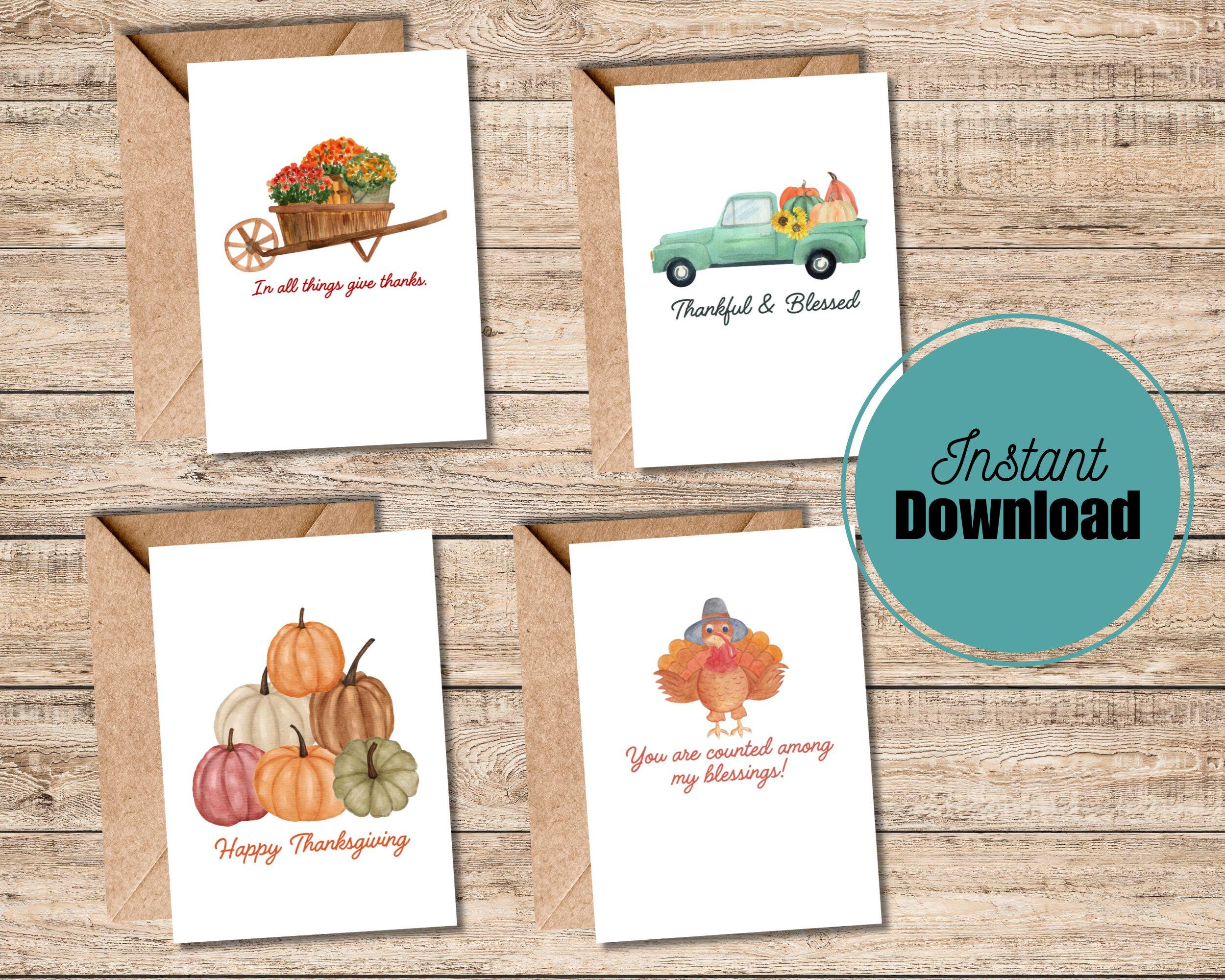 Instant Download Last Minute Thanksgiving Card Set of Four - Etsy