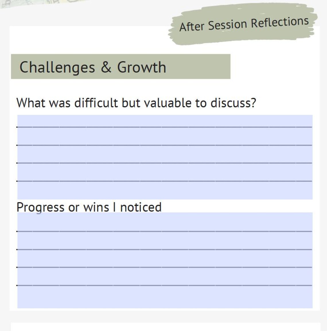 Client Therapy Progress & Session Tracker, Therapy Map, Mental Health ...