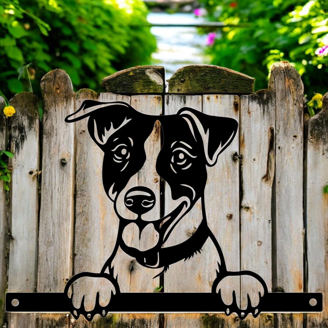 Metal Jack Russell Peeking Dog Silhouette – 22.5cm X 32cm | Durable ...