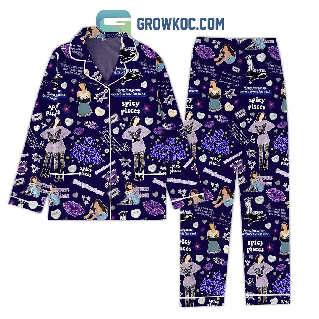 Olivia Rodrigo Pajamas Brutal Out Here Blood Sucker Pjs Set - Etsy