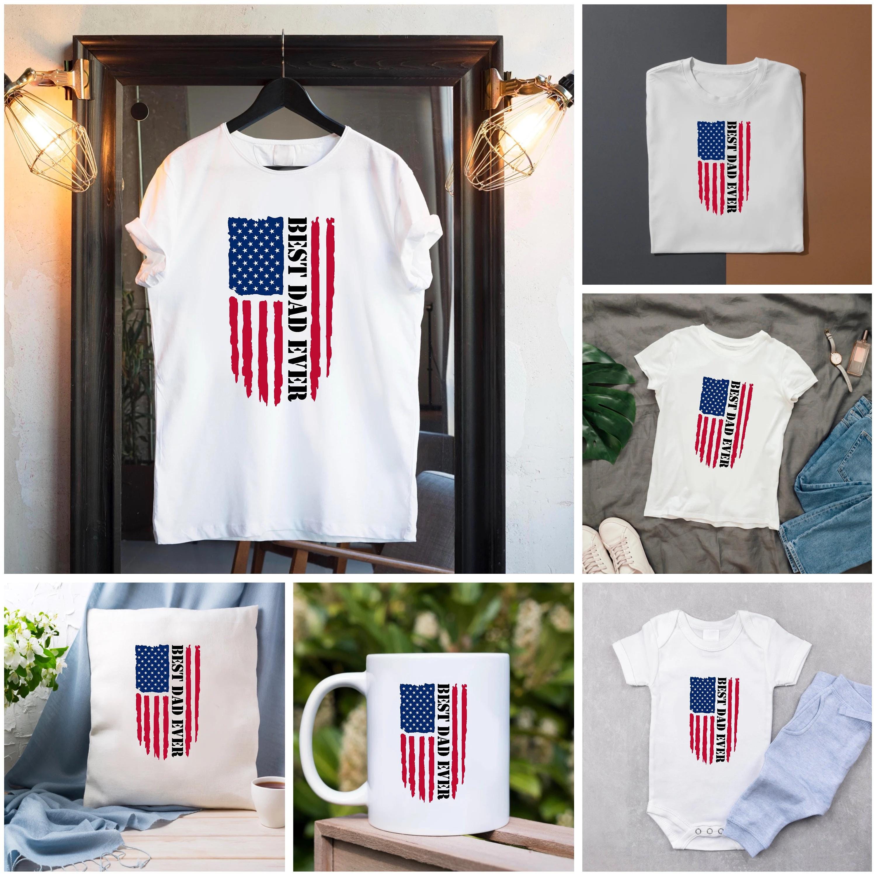 Dad American Flag SVG File, Best Dad Ever Svg, Dad US Flag Shirt Svg ...