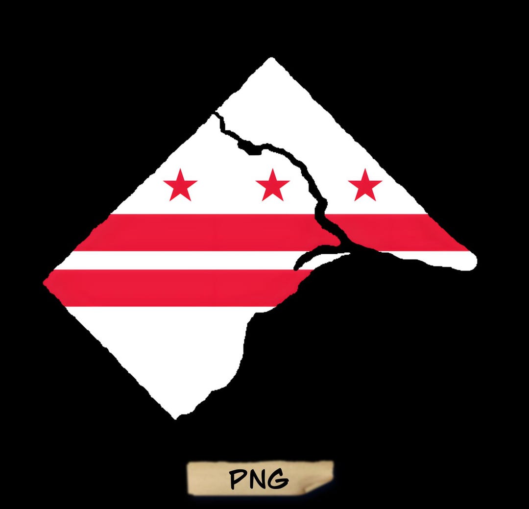 Washington DC Flag Map PNG: State Vector Design (digital Download) - Etsy