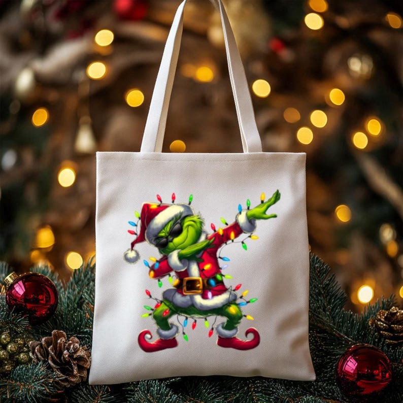 Funny Grinch Dab Christmas PNG: Santa With Lights Clipart (digital ...