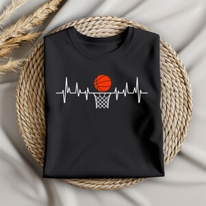 Basketball Heart Beat SVG, Heartbeat Basketball Svg, Basketball Vector ...