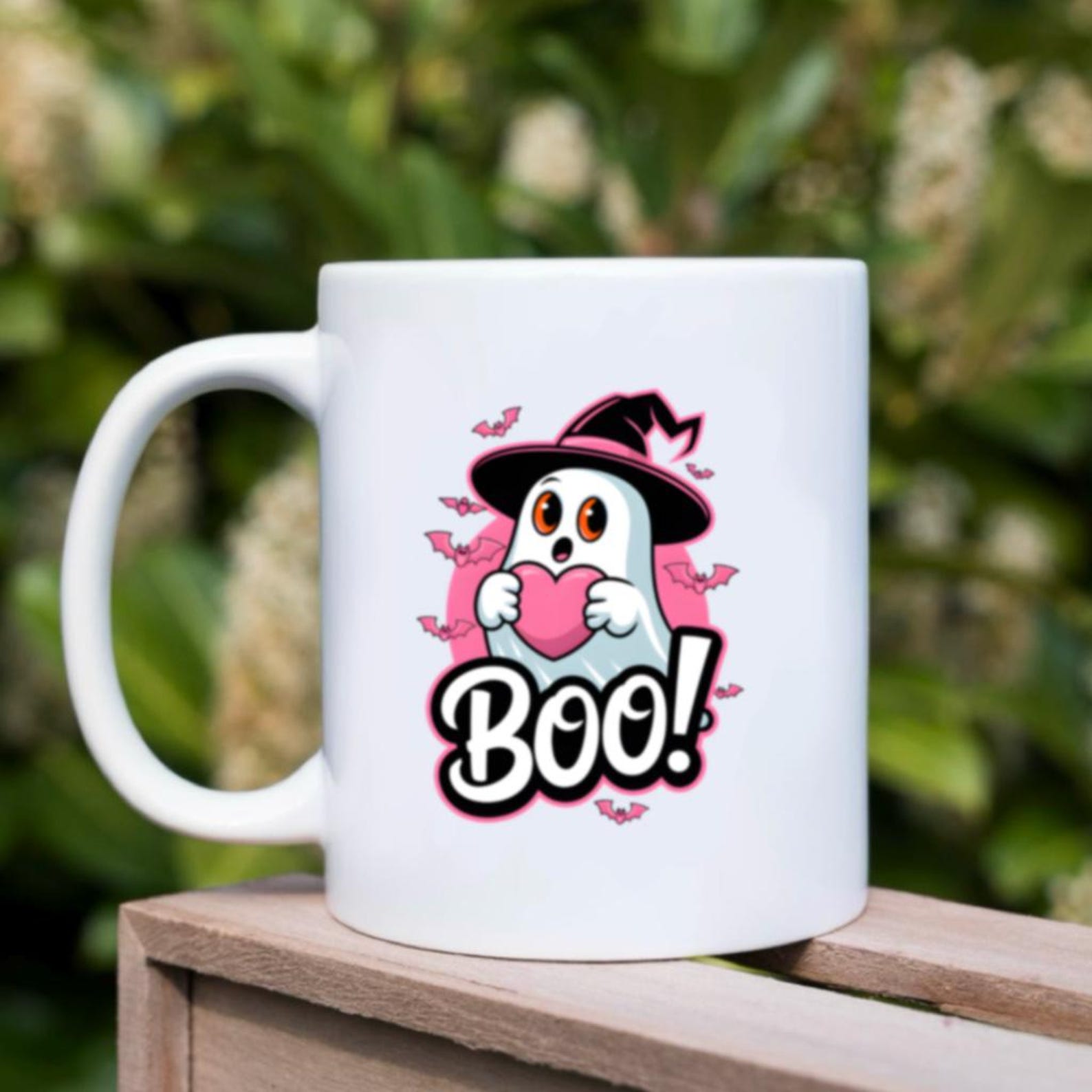 Cute Ghost Boo PNG | Kawaii Halloween Clipart | Pink Witch Hat Ghost ...
