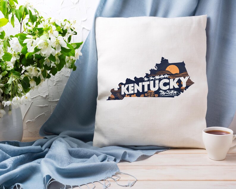 Retro Kentucky State Map PNG: Travel Vector Design (digital Download ...