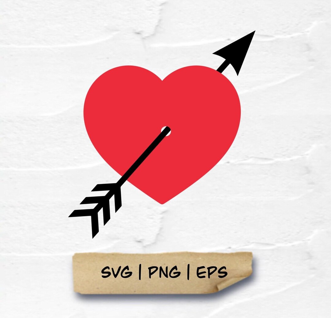 Heart Arrow Svg, Love Arrow Heart Svg, Svg for Shirts ,valentine's Day ...