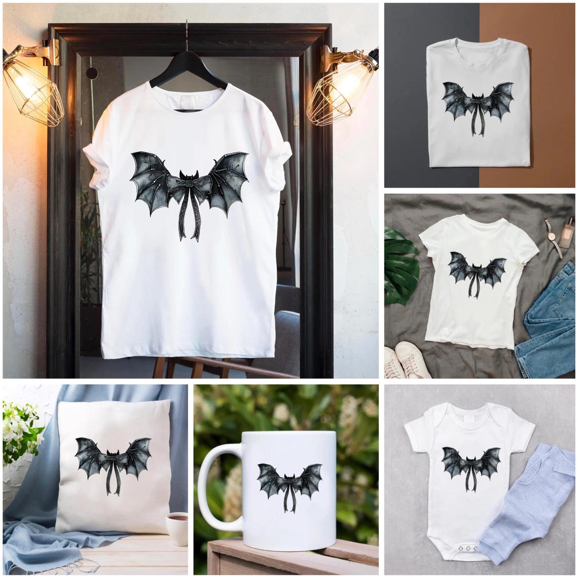 Black Coquette Bat Bow: Retro Halloween PNG (digital Download) - Etsy