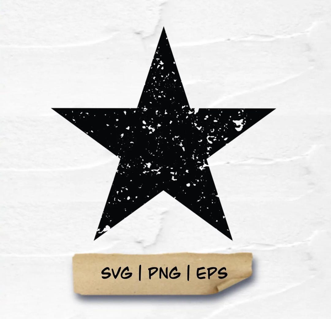 Distressed Star SVG: Vector Cut Files (PNG, EPS) - Etsy